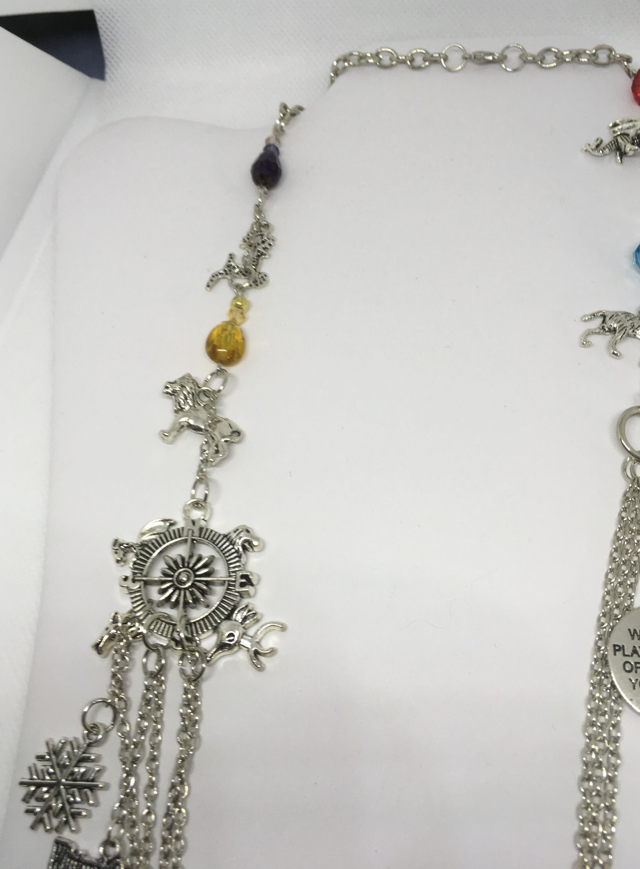 Game of Thrones Inspired Triple Chain Charm Necklace, Long Necklace - Etsy