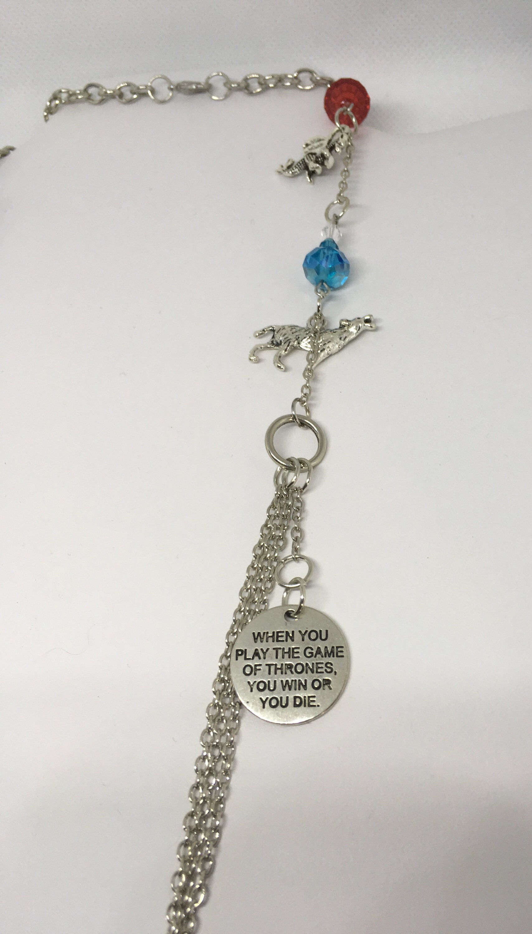Game of Thrones Inspired Triple Chain Charm Necklace, Long Necklace - Etsy