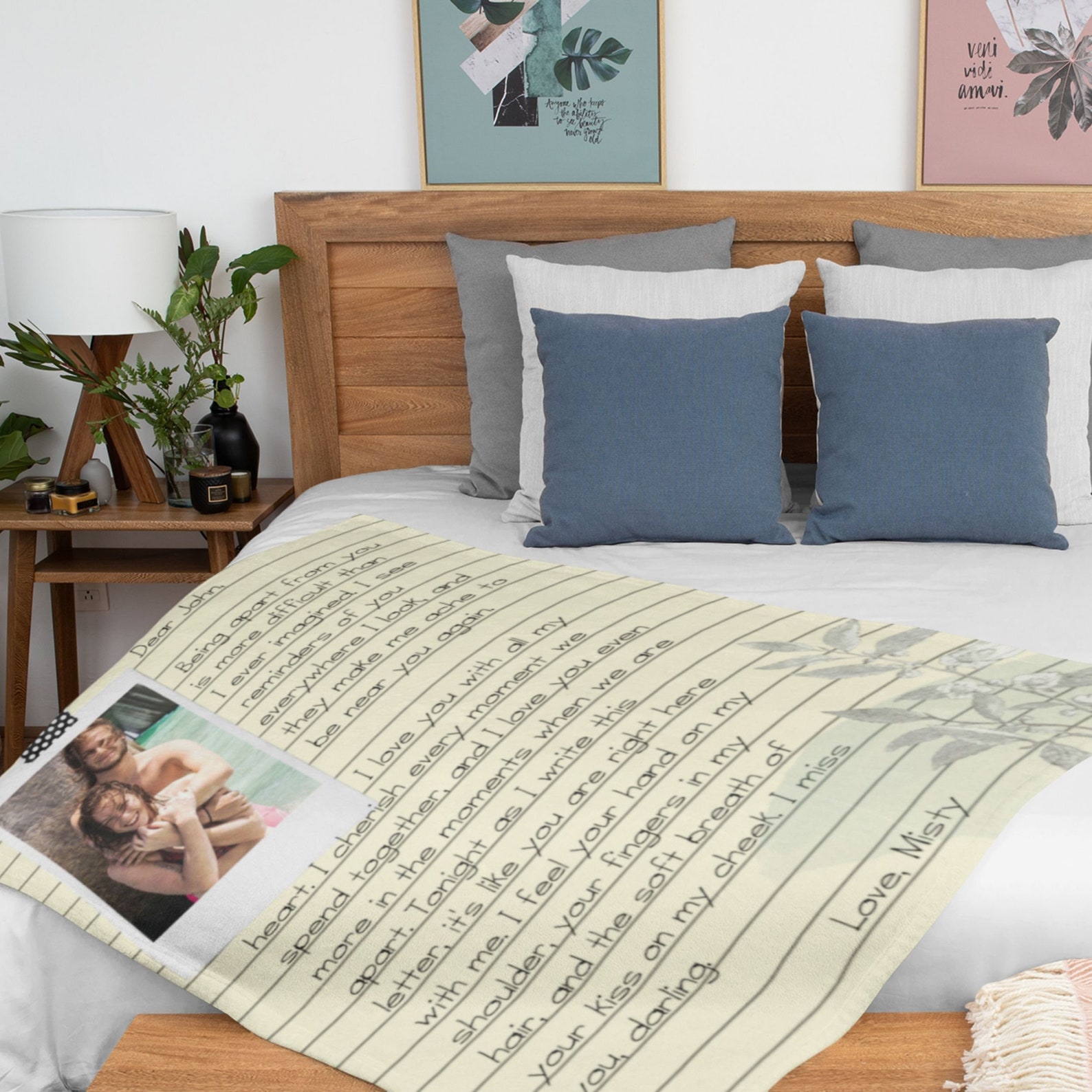 Romantic Gifts Personalized Blanket Couple Gift Letter - Etsy