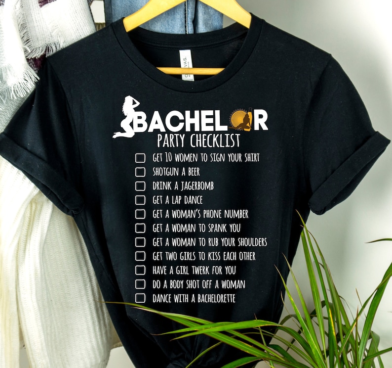 Bachelor Party Checklist T-shirt: Funny Stag Party Gift - Etsy