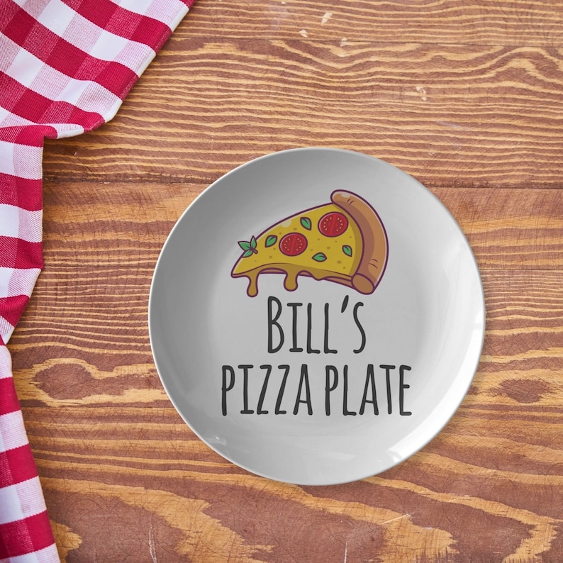 Custom Name Pizza Plate | Personalized Ceramic Kitchen Decor - Etsy