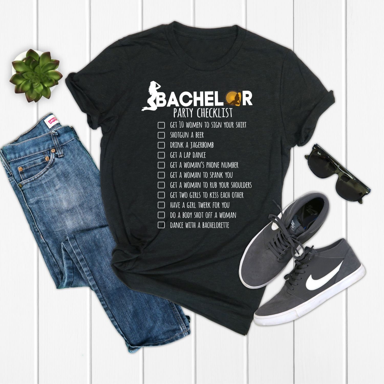 Bachelor Party Checklist T Shirt