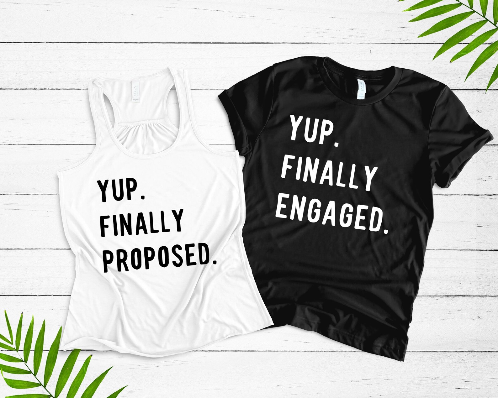 Yup! Finally Engaged T-shirt: Mister and Mrs Matching Shirts - Etsy