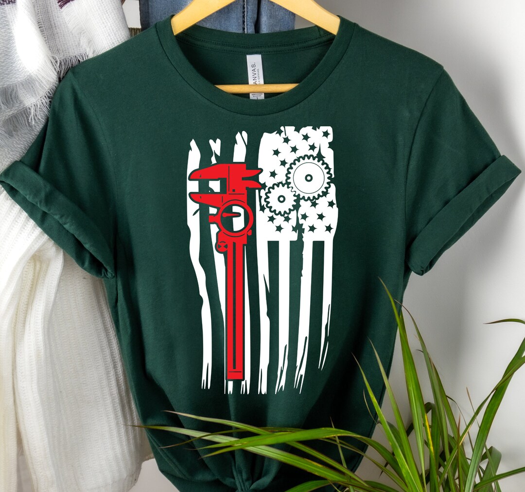 American Flag Machinist Tools Shirt, Machinist Operator Shirt, Worker ...