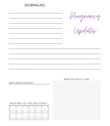 Printable Pregnancy Journal - Pregnancy Organizer / Pregnancy Keepsake ...