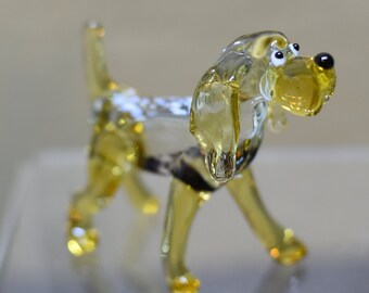 Clear Glass Dog Figurine | Etsy