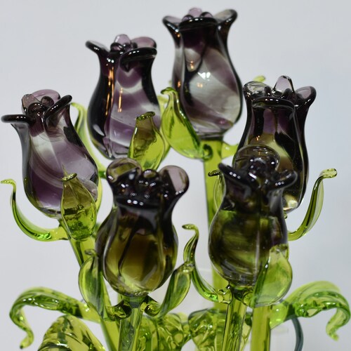 Blown Glass Rose | Etsy