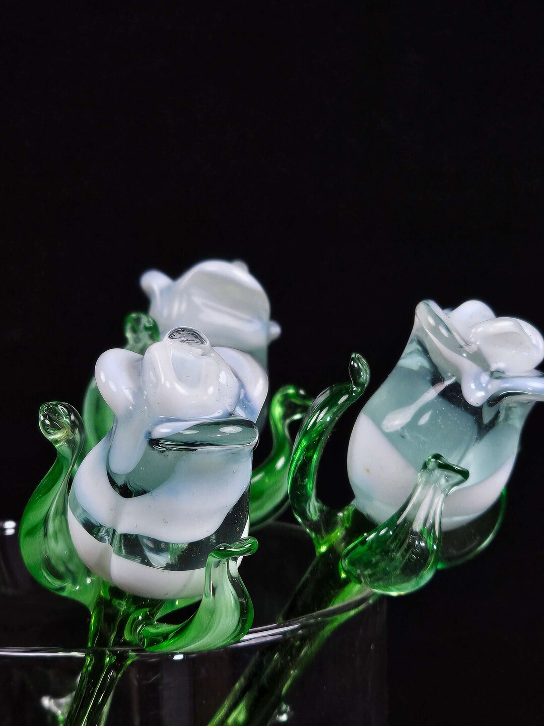 Glass Rose White Single Rose Handmade Flower Forever Rose Made in ...