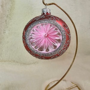 Pink Blown Glass Refractor Ornament Hand Made in Ukraine Hand Painted ...