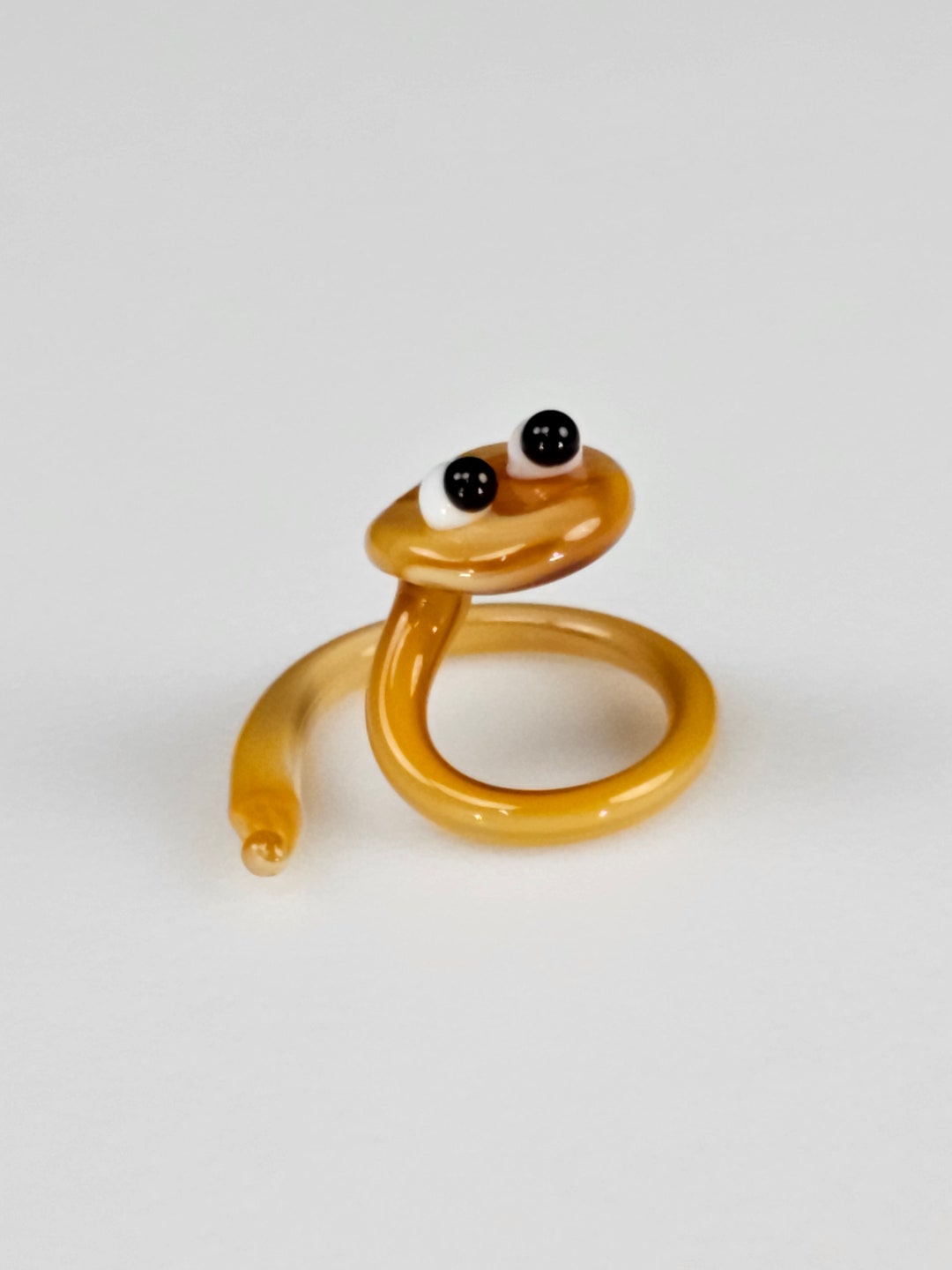 Mini Glass Snake Figurine, Ivory Snake, Murano Quality Lampworking ...