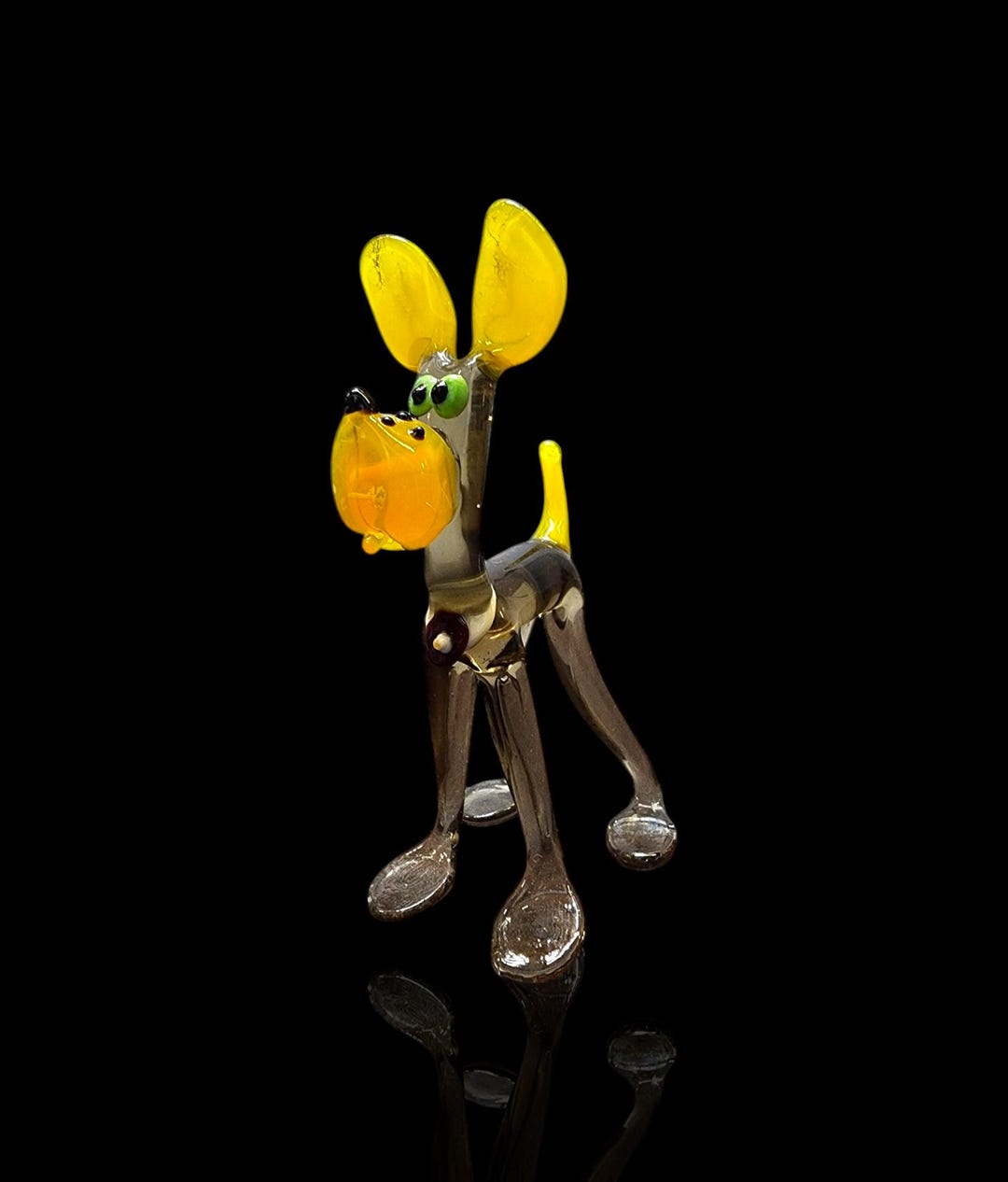 Glass Dog With Collar Figurine, Collectible Glass Dog, Murano Quality ...