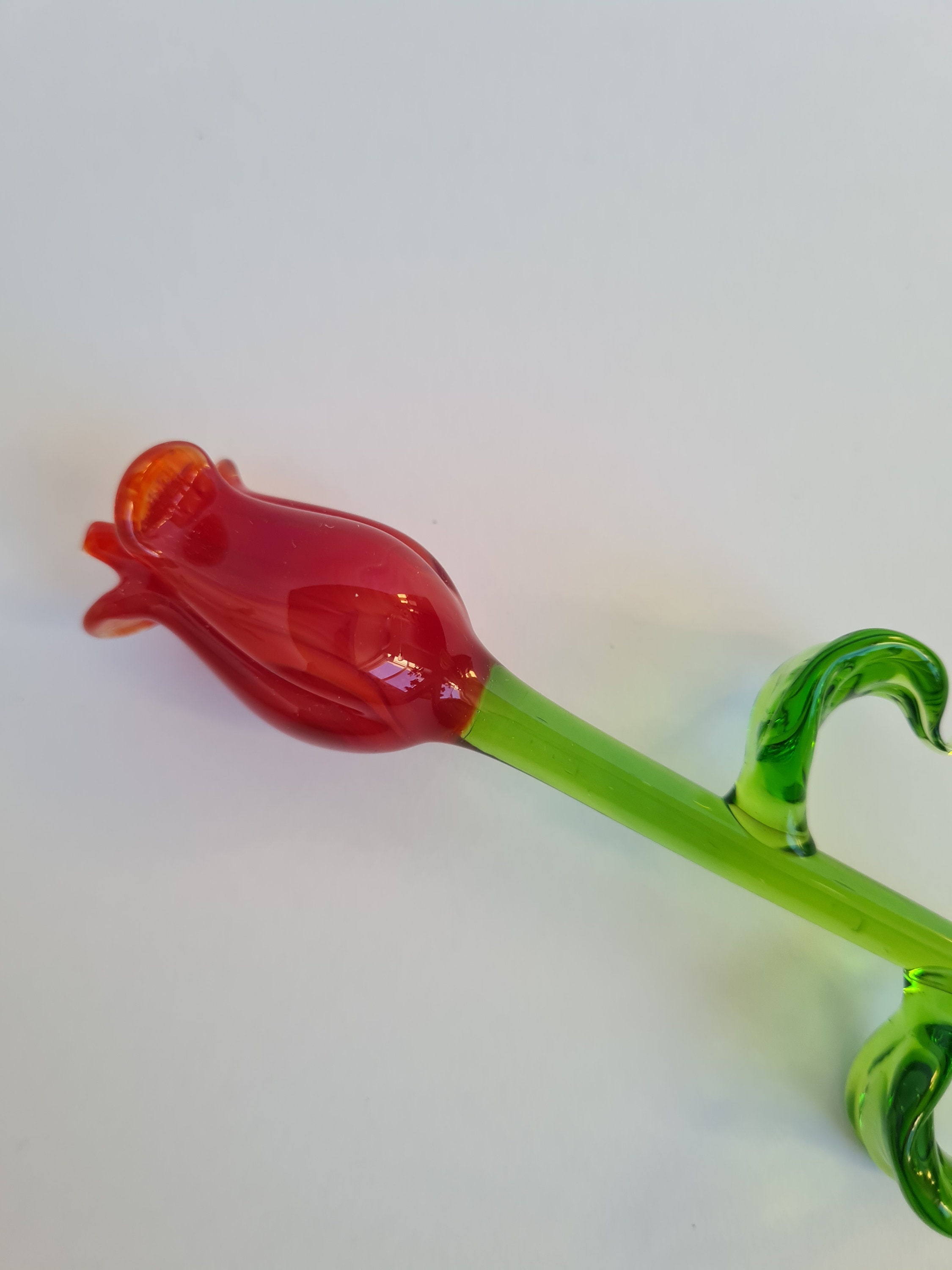 Glass Rose Red Glass Rose Hand Made Glass Lampworking - Etsy