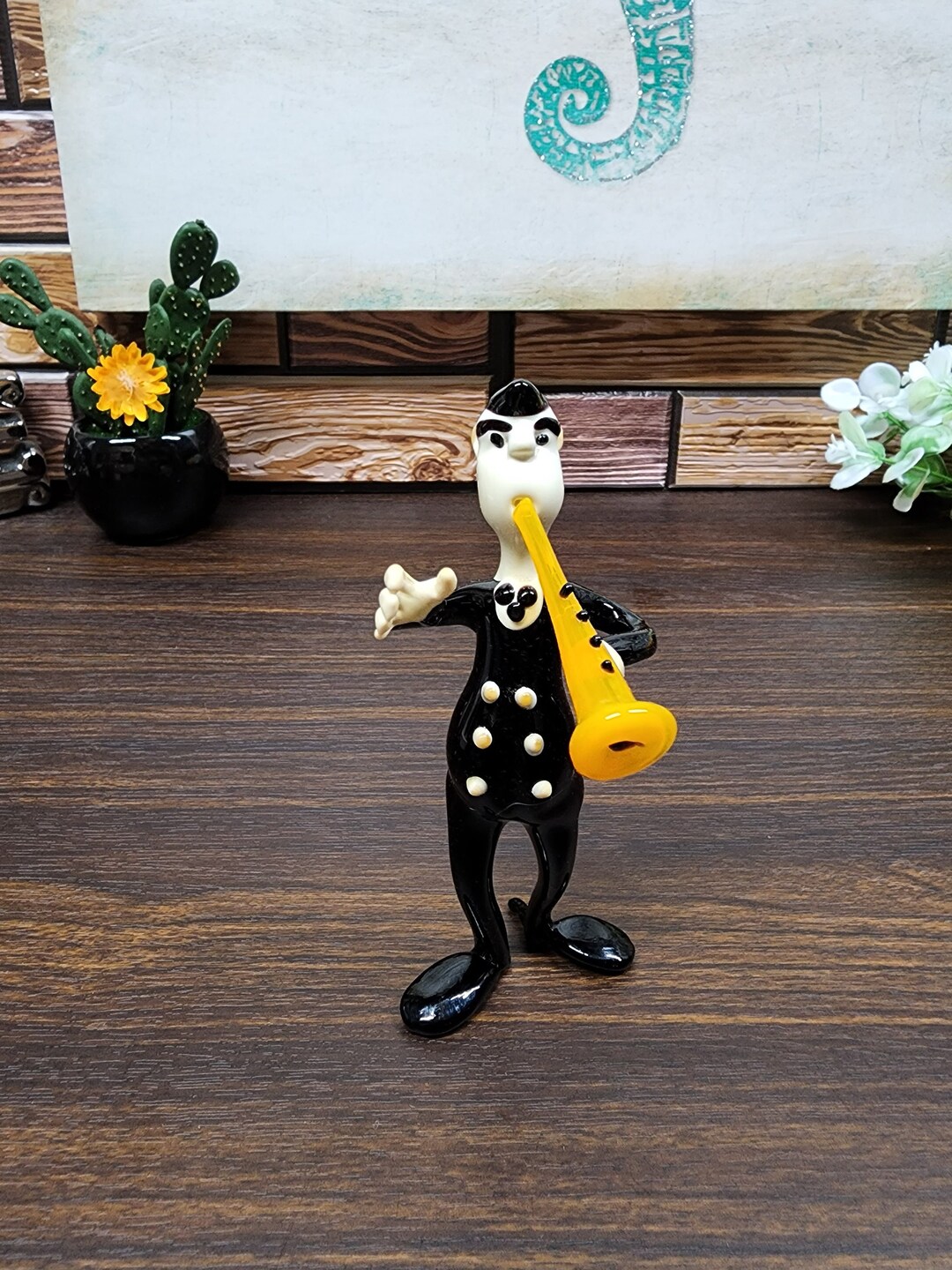 Glass Musician With Clarinet Figurine Clarinet Hand Made in Ukraine ...