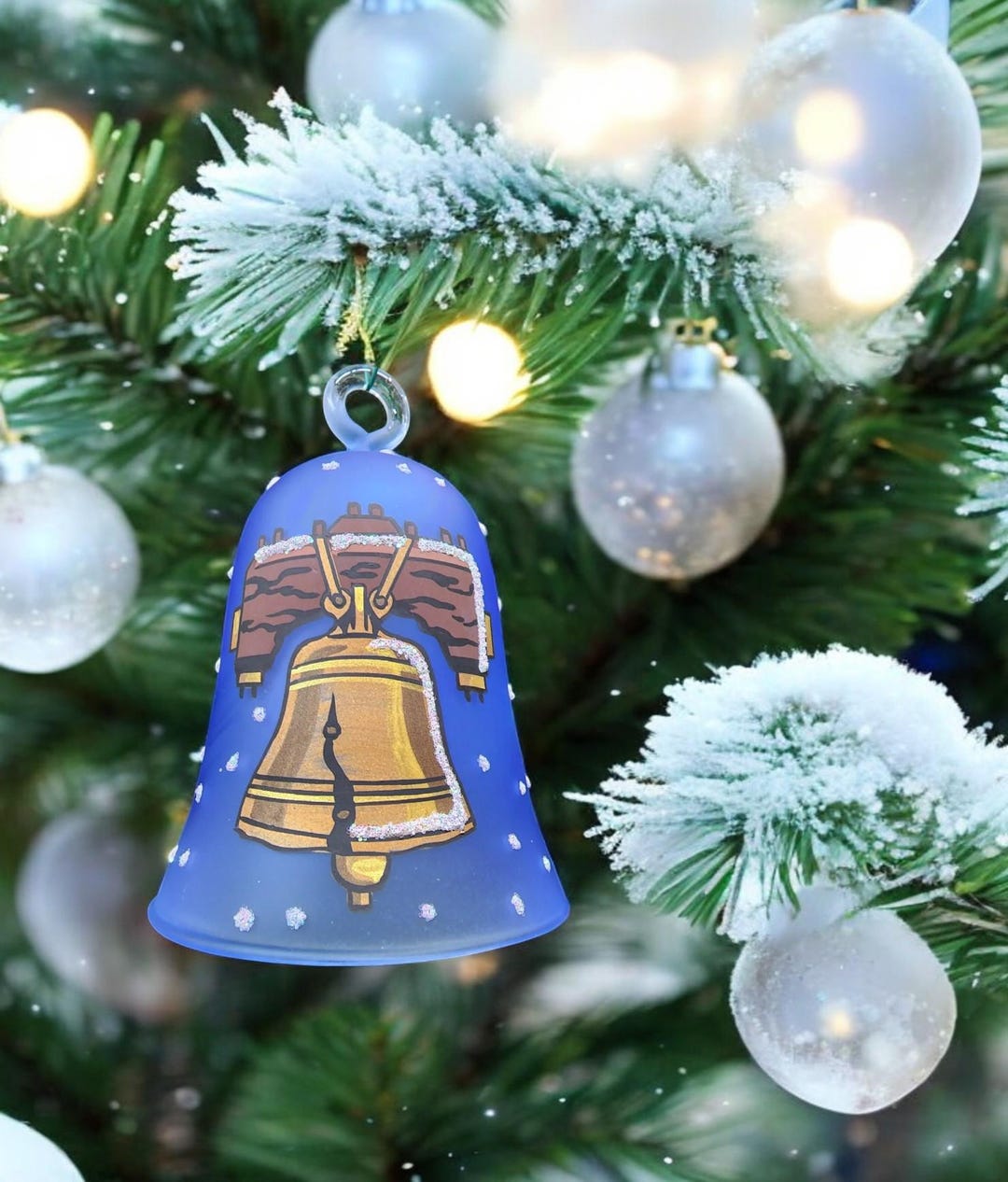 Liberty Bell Ornament - Blown Glass - Hand Painted - Made in Ukraine ...