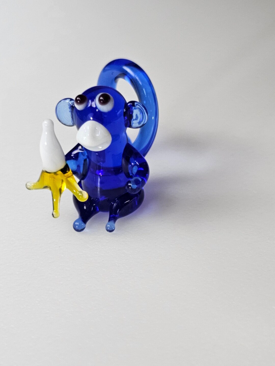 Mini Glass Monkey N Banana Figurine, Murano Quality Lampworking Glass ...