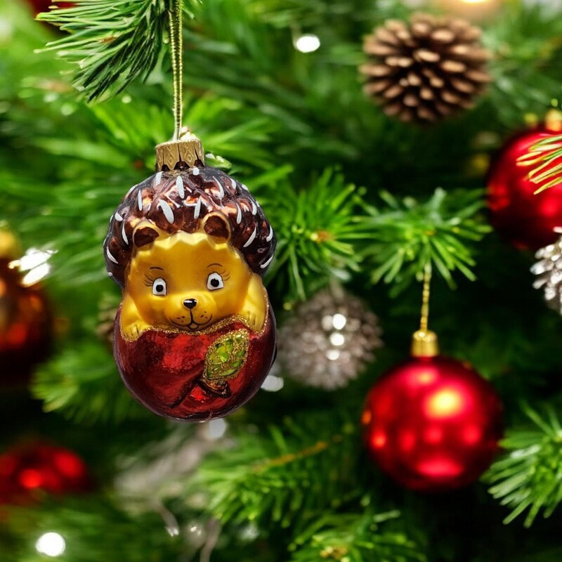 Porcupine Glass Ornament - Etsy