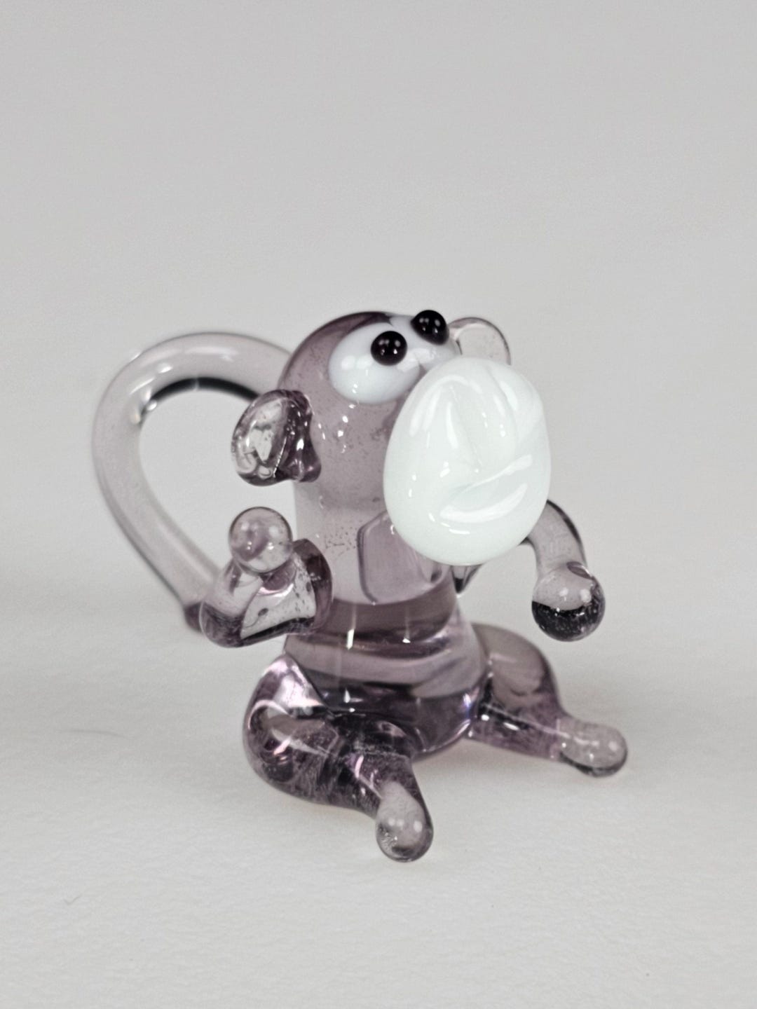 Mini Glass Monkey Figurine, Purple Monkey, Murano Quality Lampworking ...