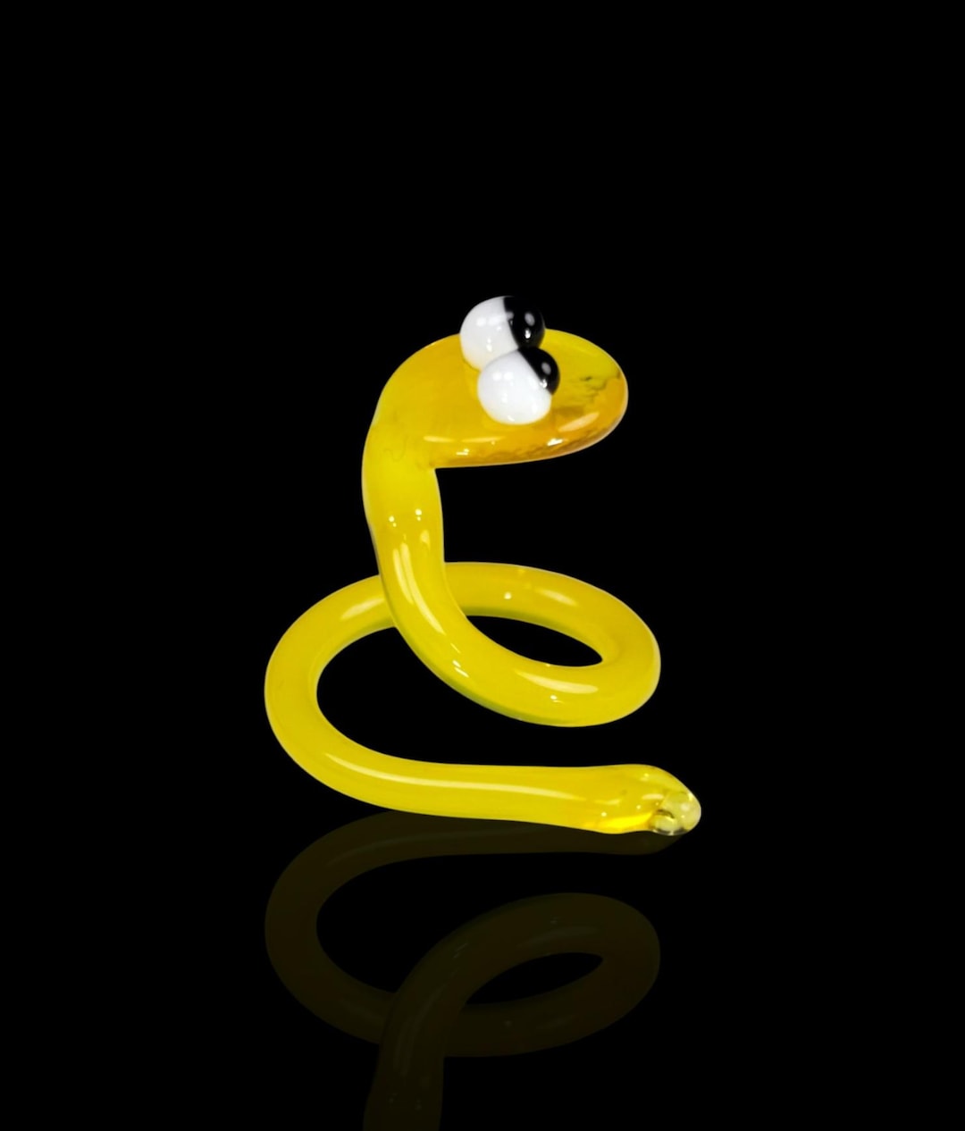 Yellow Snake Figurine, Mini Glass Murano Quality Lampworking Glass ...