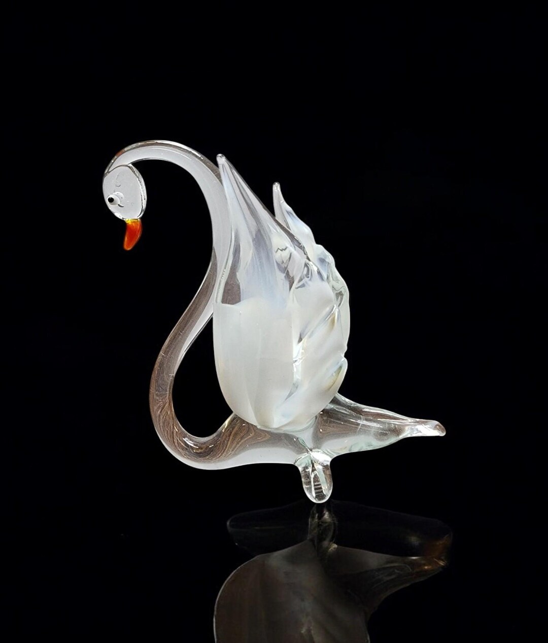 Glass Swan Figurine, Collectible Glass Swan, Murano Quality Gift at A ...