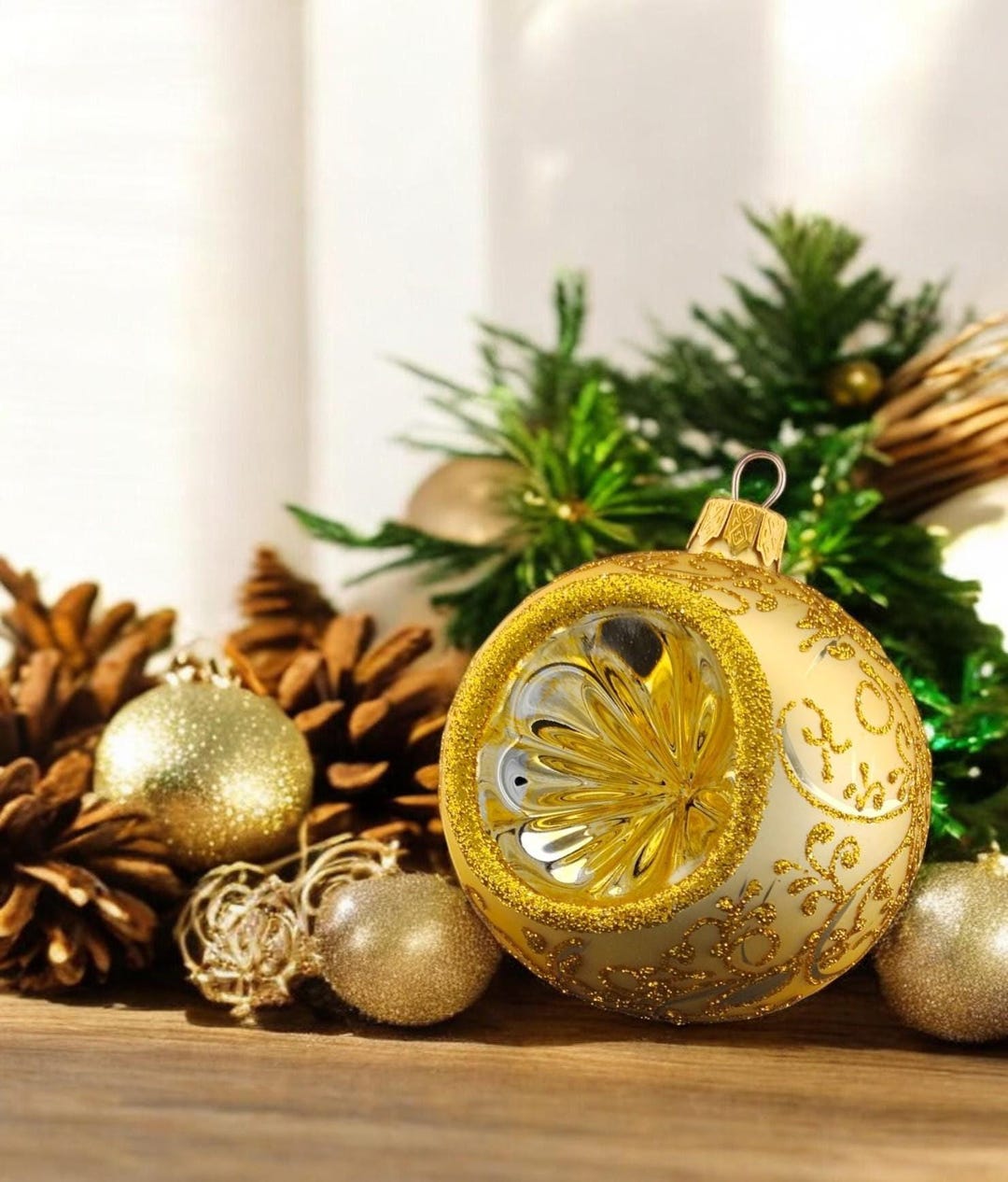 Gold Blown Glass Ornament - Gold Reflector - Hand Made in Ukraine ...