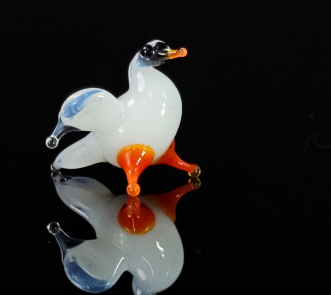 Mini Glass Dove Figurine, White Dove, Murano Quality Glass Lampworking Figurine, Hand Made in ...