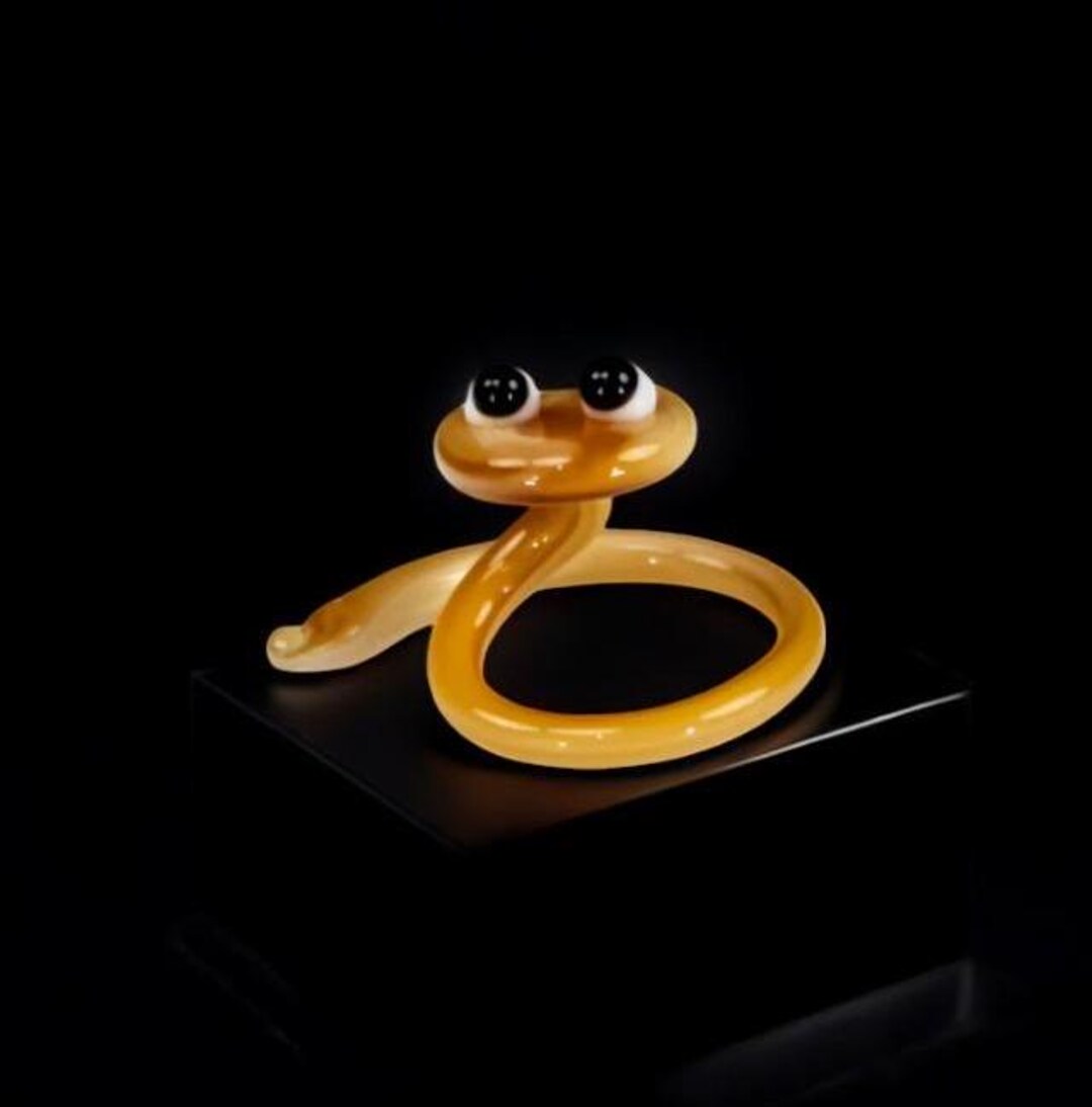 Ivory Snake Figurine, Mini Glass Murano Quality Lampworking Glass ...