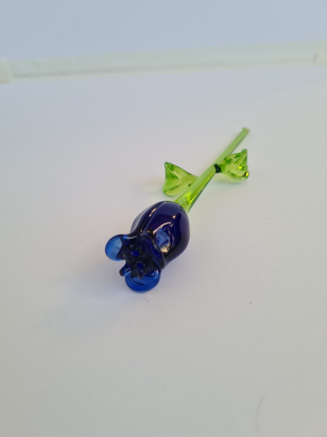 Glass Rose Blue Glass Rose Hand Made Glass Lampworking Rose Forever ...