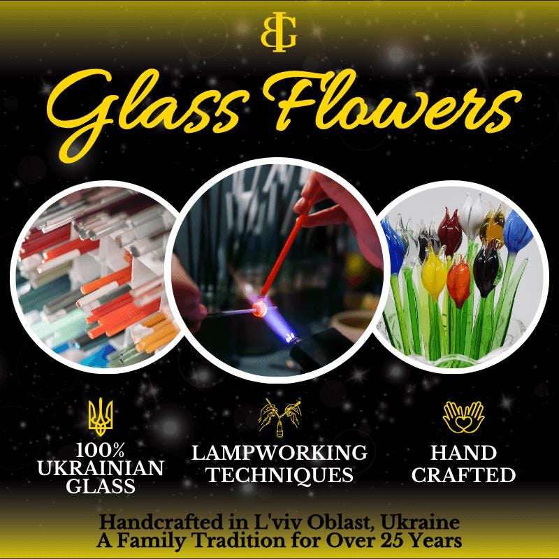 Yellow Glass Orchid, Handcrafted Glass Flower, Hand Made in Ukraine ...