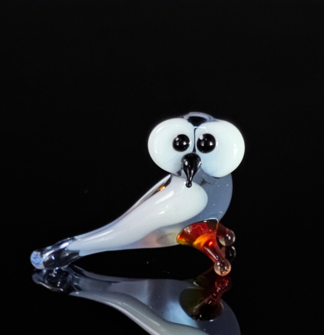 Mini Glass Owl Figurine, Light Blue Owl, Murano Quality Lampworking ...