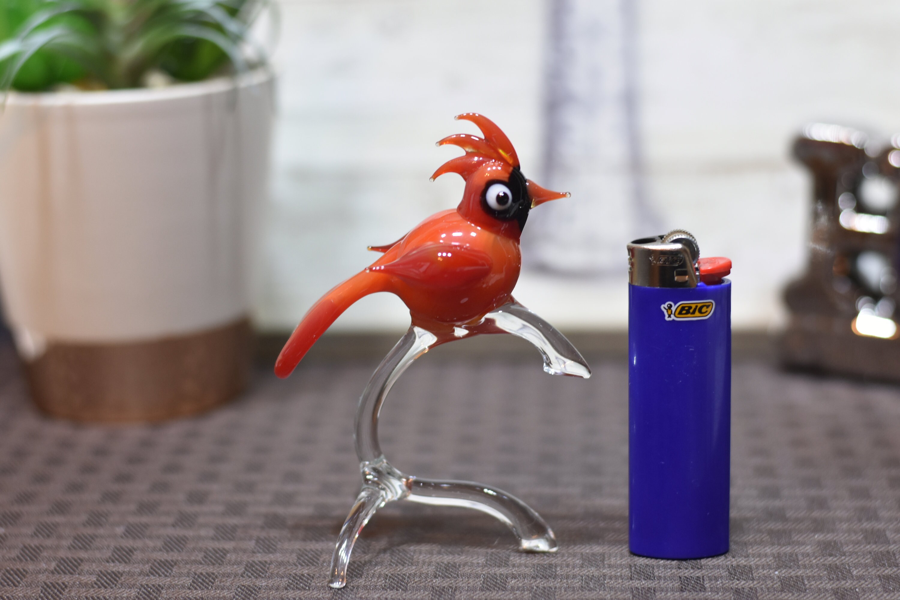 Glass Cardinal Figurine | Etsy