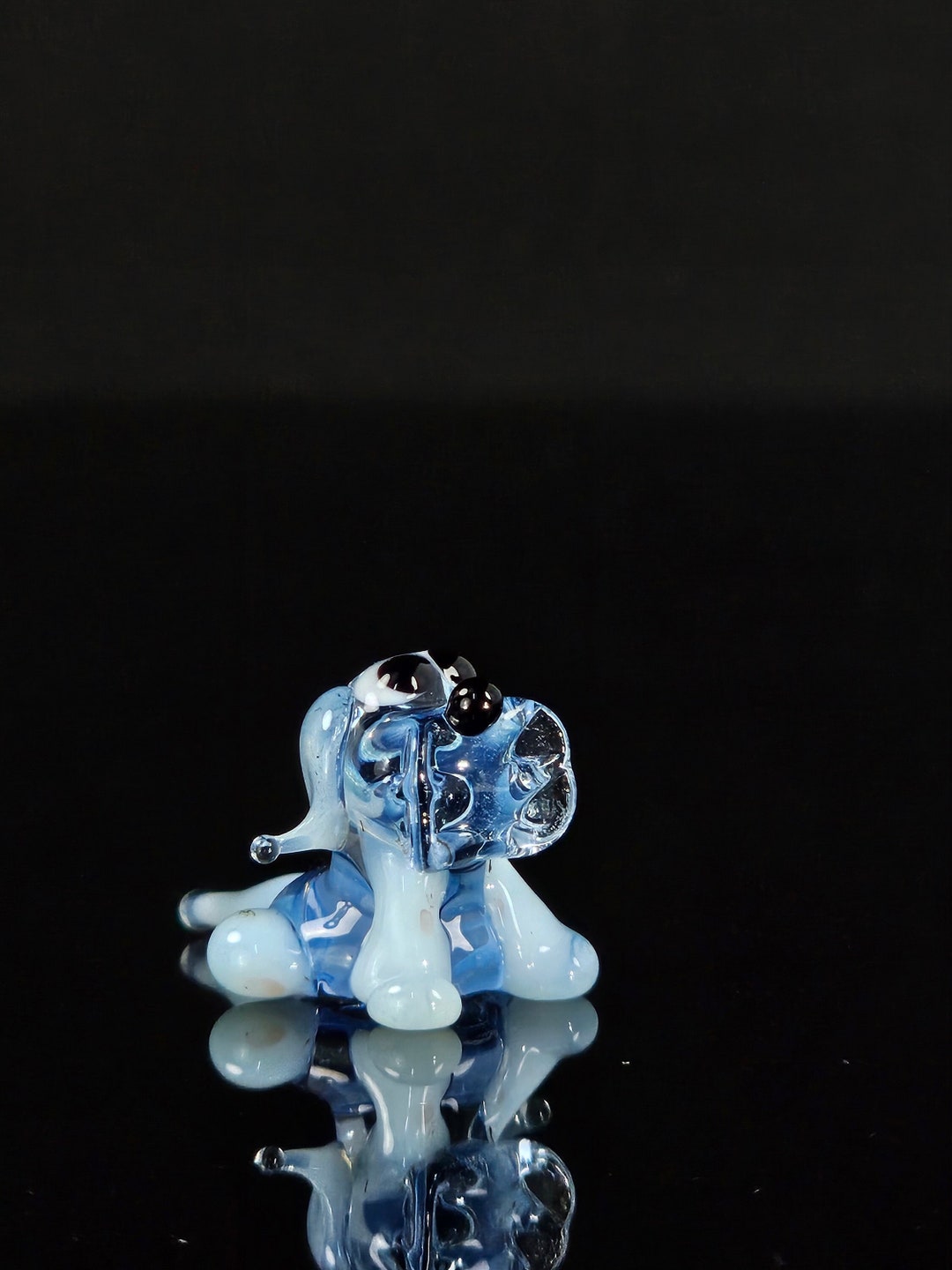 Mini Glass Dog Figurine, Blue Shih Tzu, Murano Quality Lampworking ...