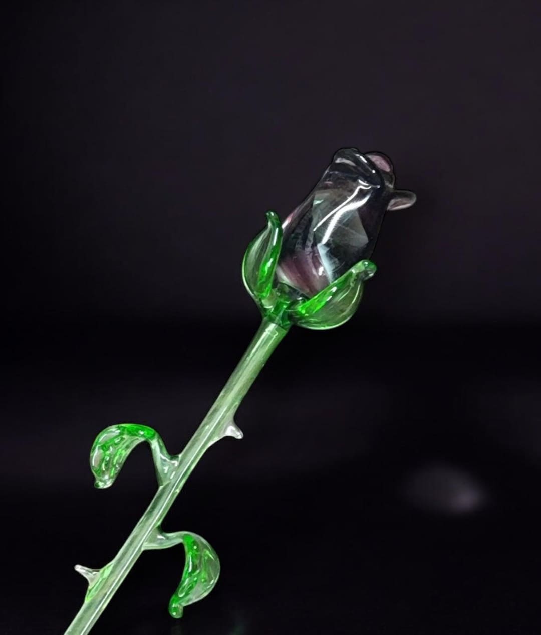 Purple Glass Rose, Handcrafted Glass Flower, Hand Made in Ukraine Using ...