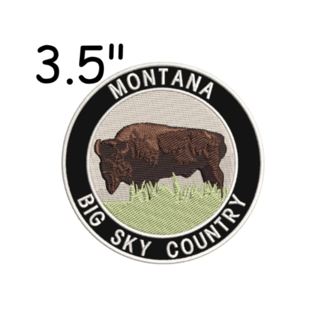 Montana Buffalo Patch Embroidered Iron-on Applique for - Etsy