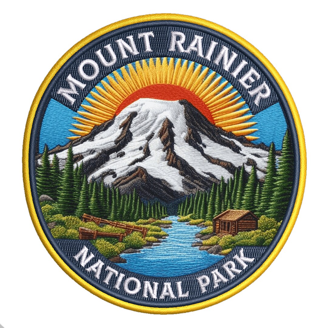 Mount Rainier National Park Patch Iron-on/sew-on Applique for Clothing ...