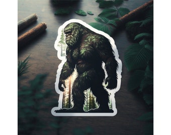 Bigfoot in the Forest Sticker, Waterproof Vinyl Sticker, UV Resistant ...