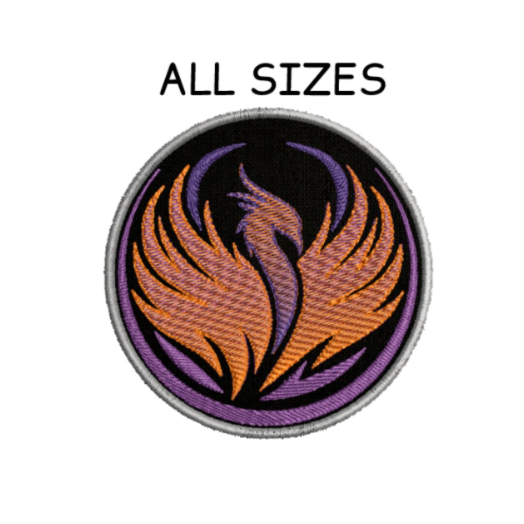 Purple Flaming Phoenix Patch Embroidered DIY Iron-on Custom Applique ...