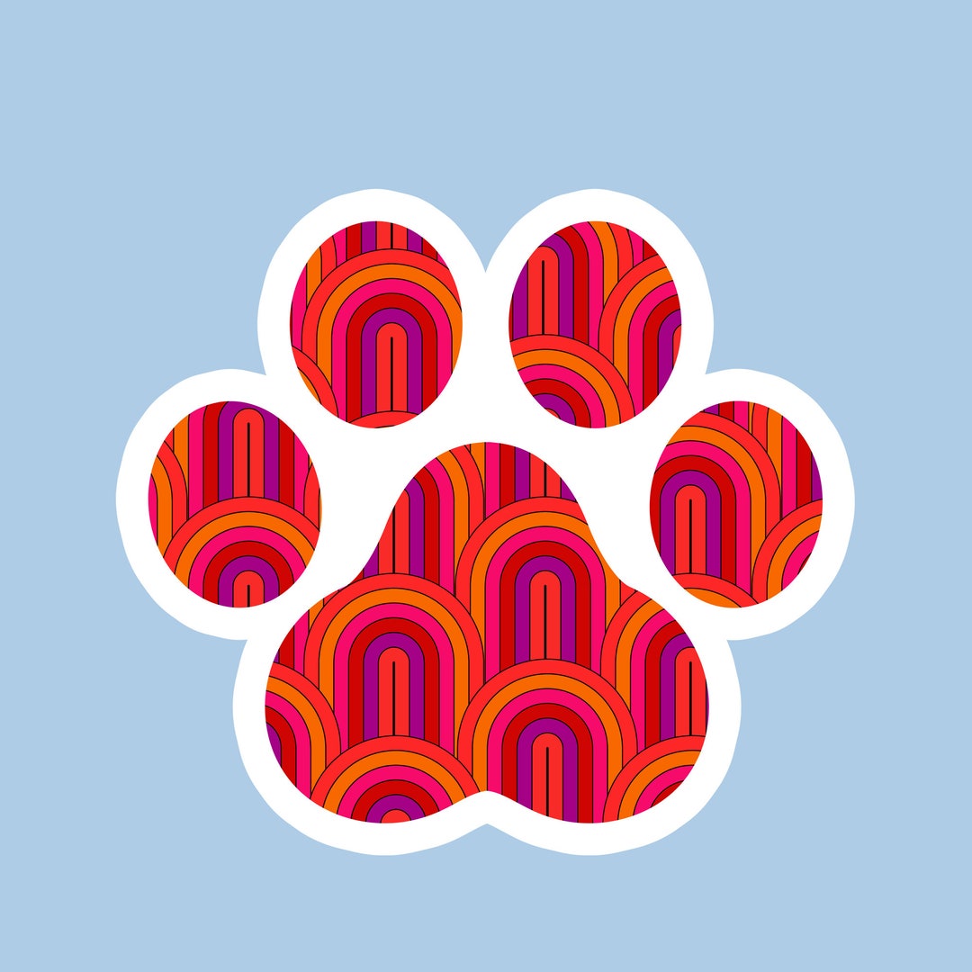 Dog Paw Vinyl Sticker, Waterproof Vinyl Pet Lover Sticker, Water Bottle ...