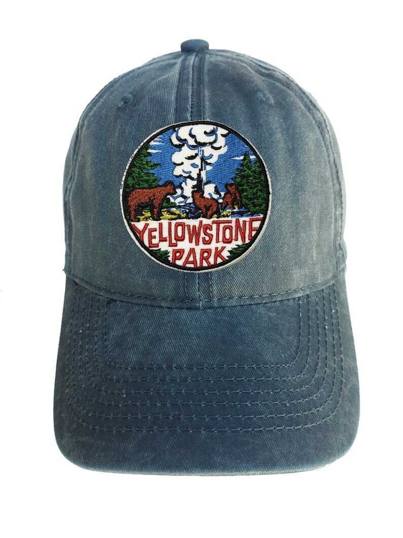 Baseball Cap With Yellowstone National Park Patch Bears Moon | Etsy