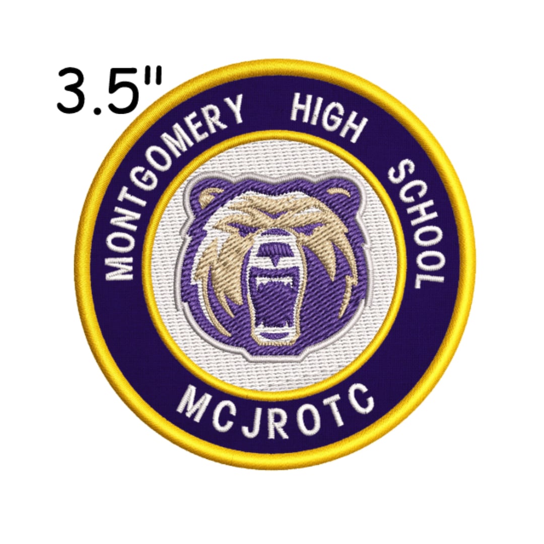CUSTOM Montgomery High School Bear Claw/head MCJROTC Patch Embroidered ...