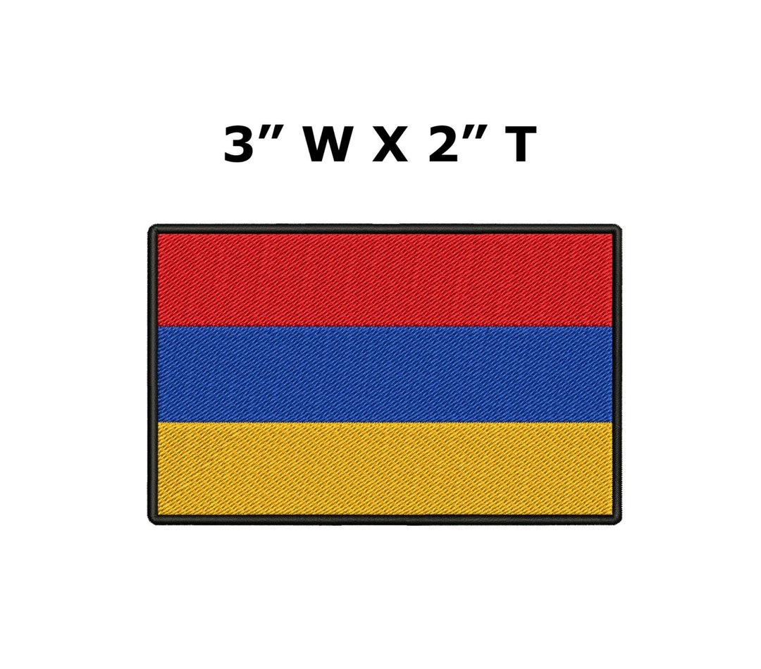 Armenia Flag Embroidered Iron-on PATCH ARMENIAN EMBLEM Applique Badge Uniform Military Patches ...