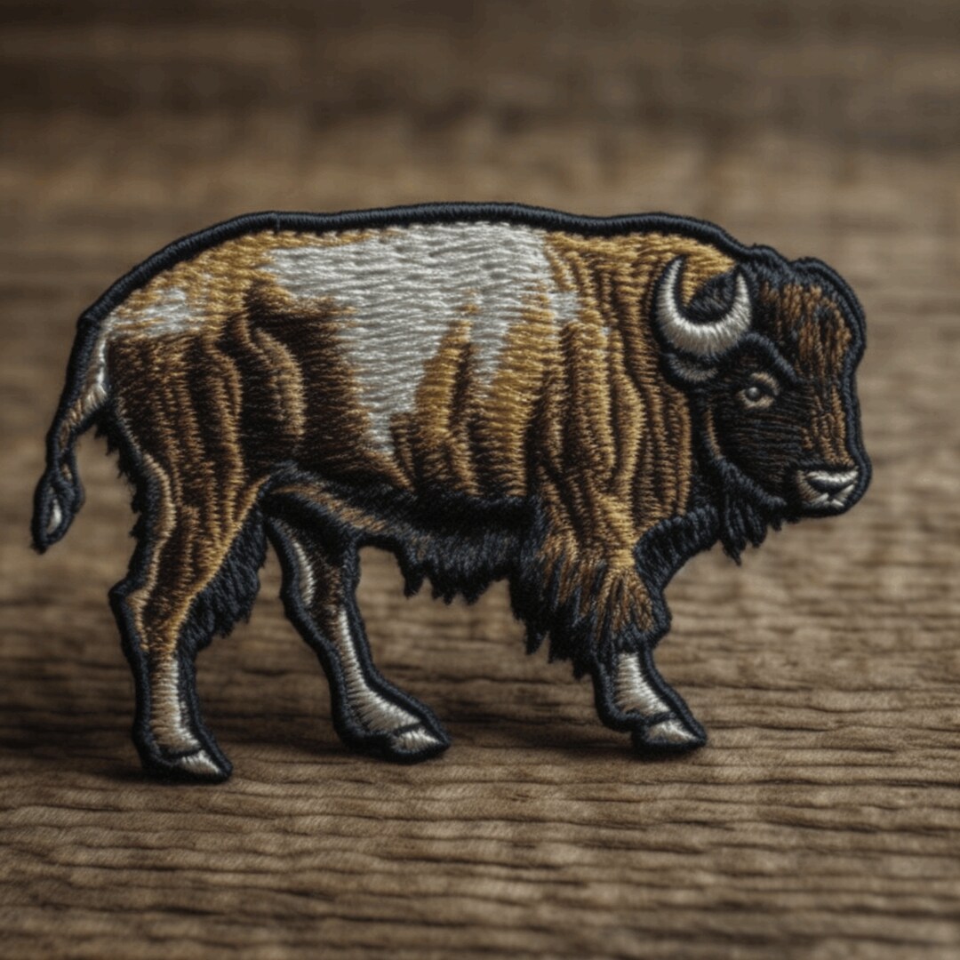 American Bison Patch Buffalo Animal Badge 3 iron On Embroidered Applique for Clothing Jacket ...