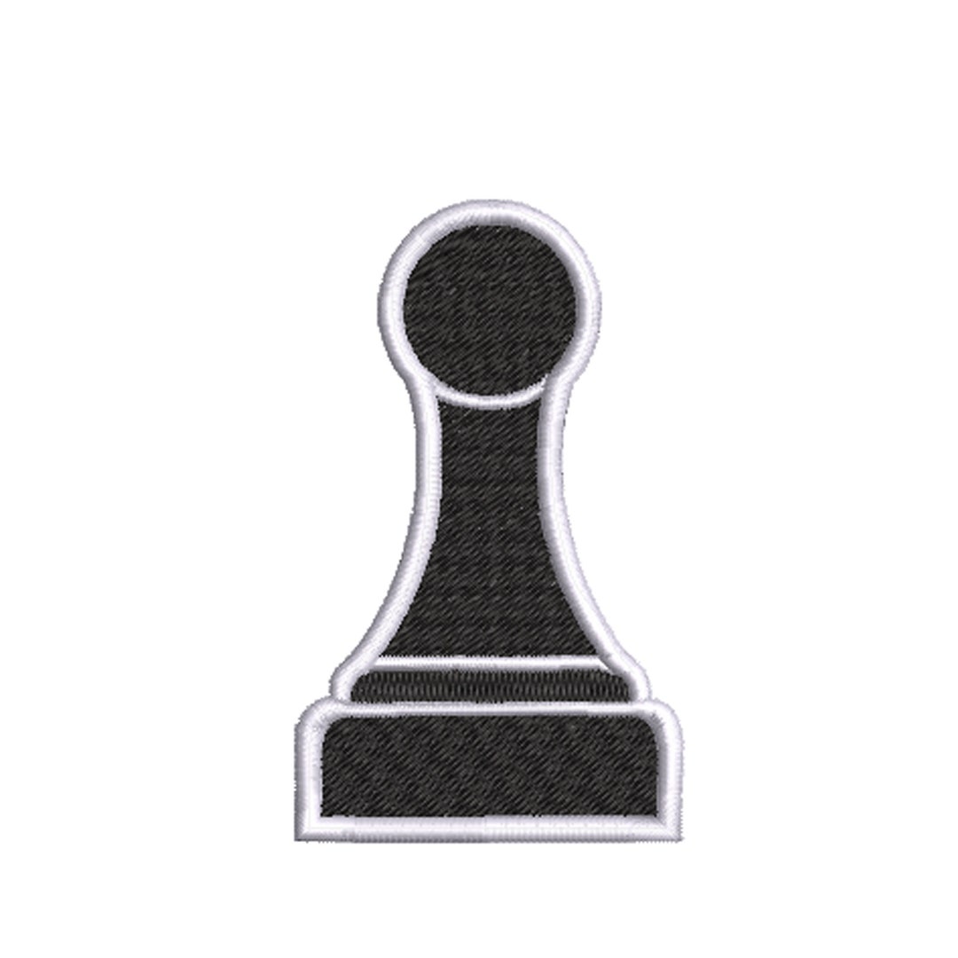Black Pawn Chess Piece Patch Embroidered Iron-on/sew-on Applique ...