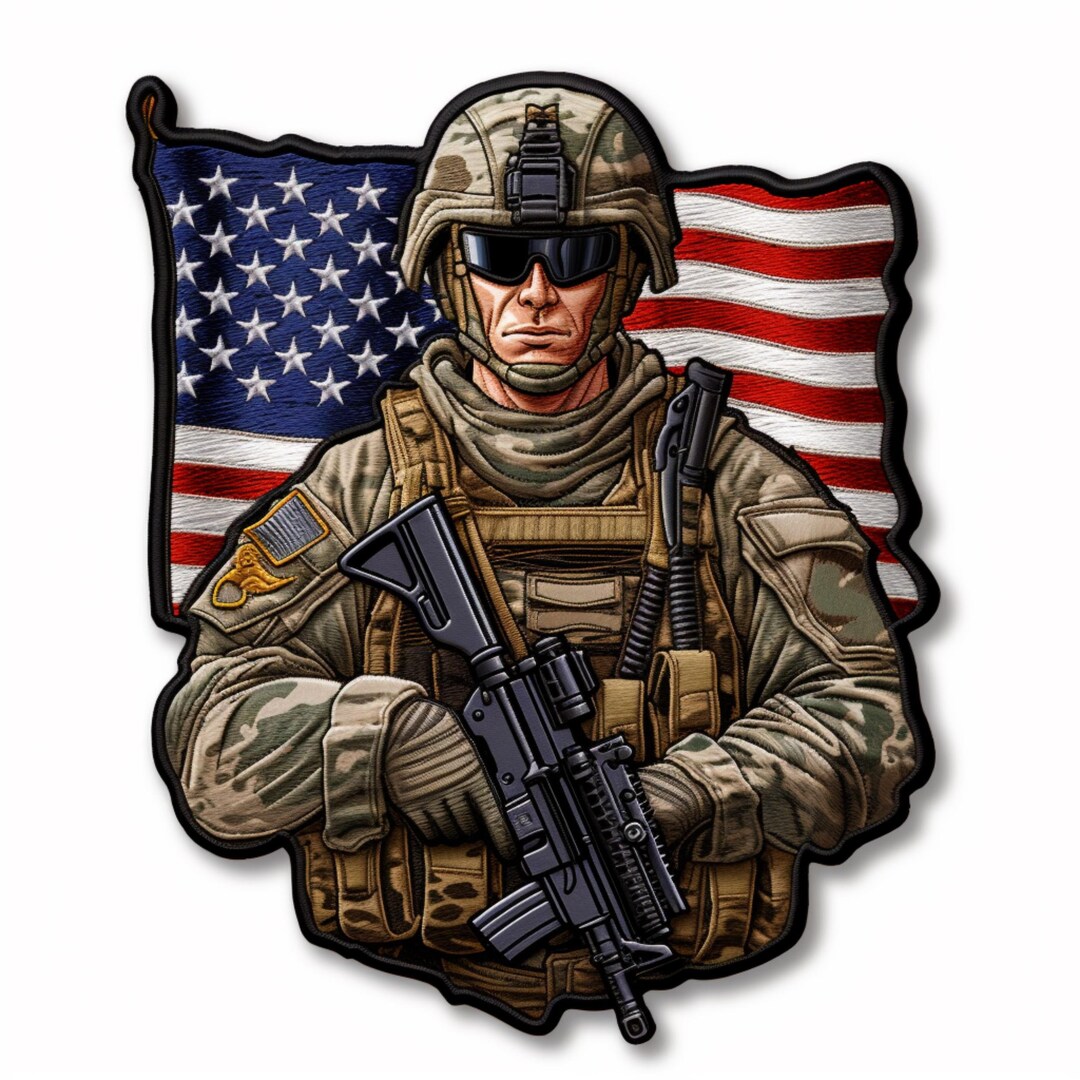 Soldier Patch Iron-on/sew-on Applique for Clothing Jacket Vest Backpack ...