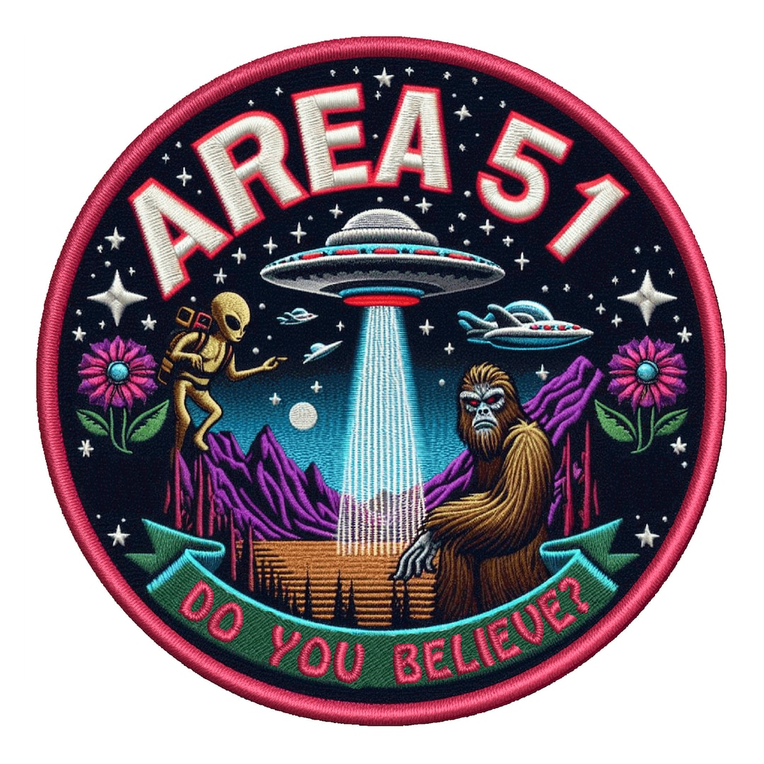 Area 51 Patch Iron-on/sew-on Applique for Clothing Vest Jacket Jeans ...
