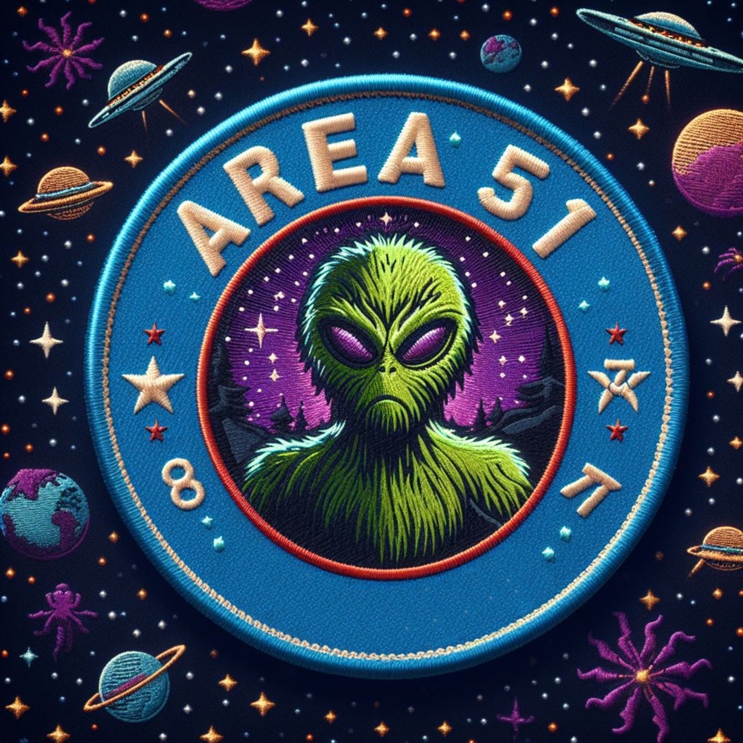 Area 51 Patch Iron-on/sew-on Applique for Clothing Vest Jacket Jeans ...