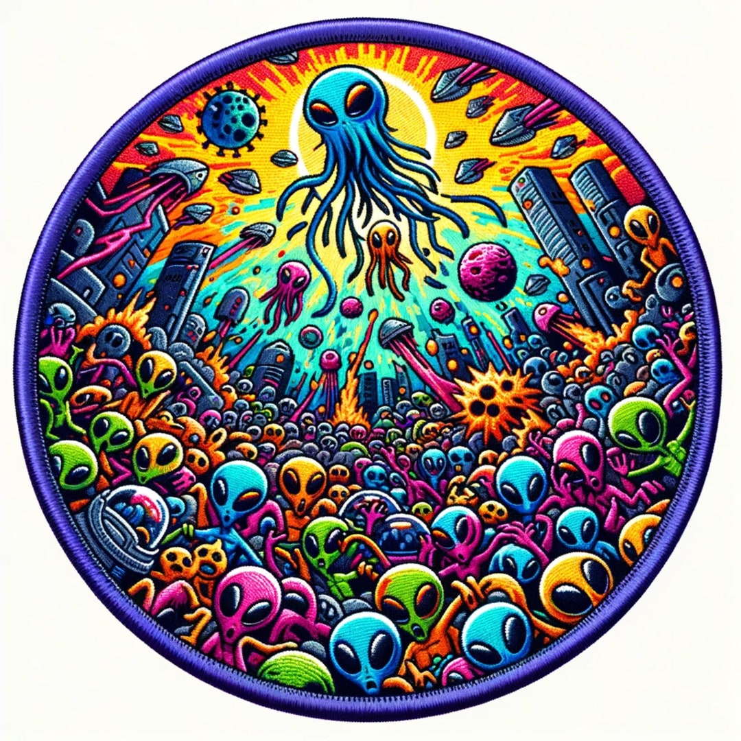Alien Apocalypse Patch Iron-on/sew-on Applique for Clothing Jacket Vest ...