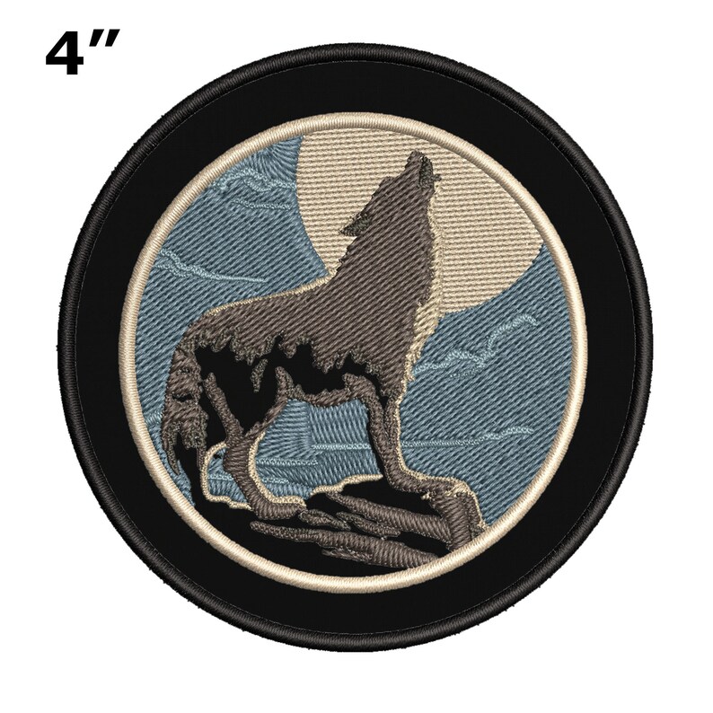 Howling Wolf Patch Embroidered DIY Iron-on Custom Applique - Etsy