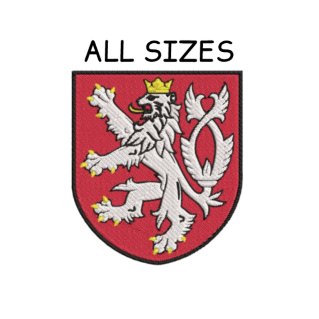 CZECH Coat of Arms Embroidered PATCH Iron-on Custom Applique, Bohemian ...