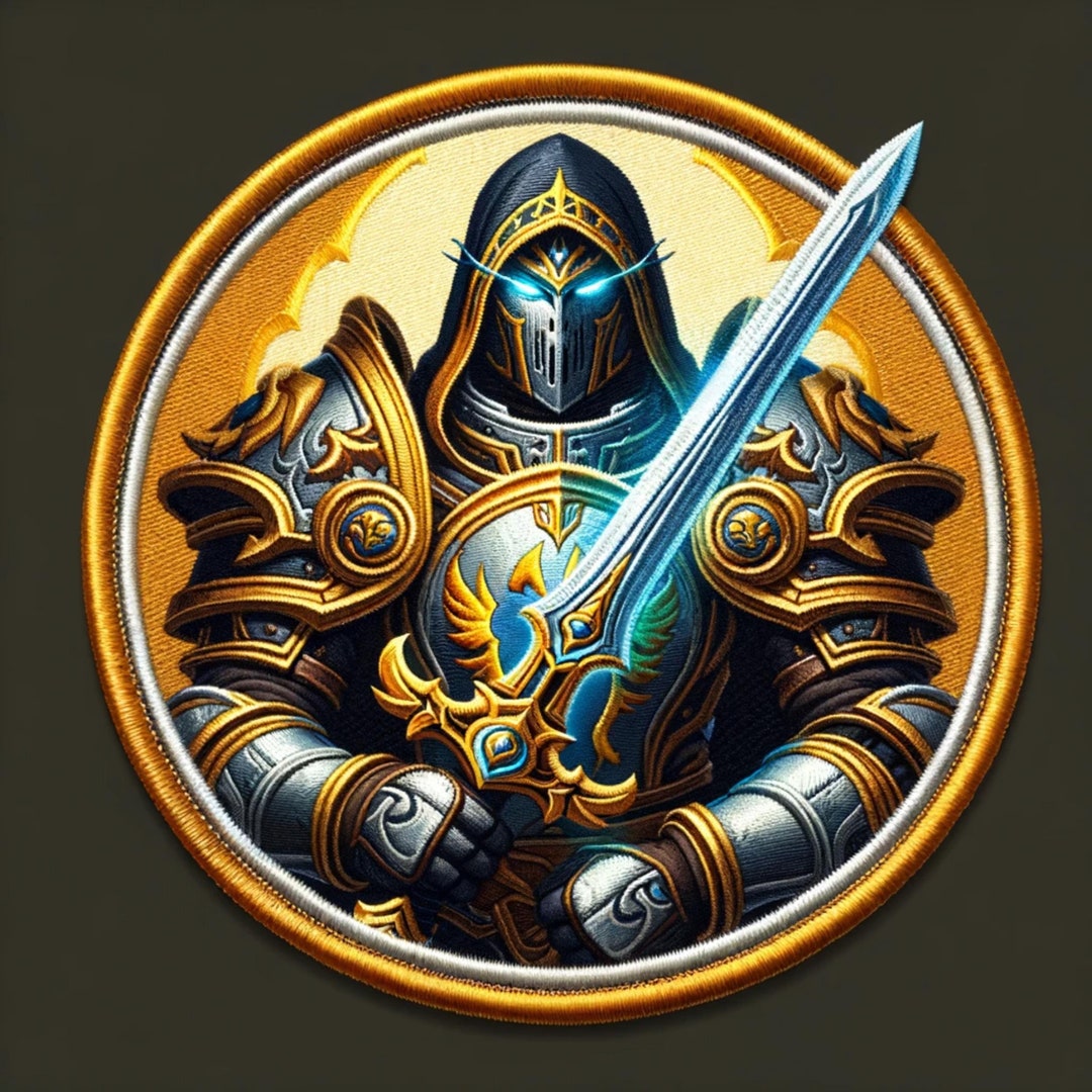 Heroic Paladin Patch Iron-on/sew-on Applique for Clothing Jacket Vest Backpack Hat, Fantasy ...