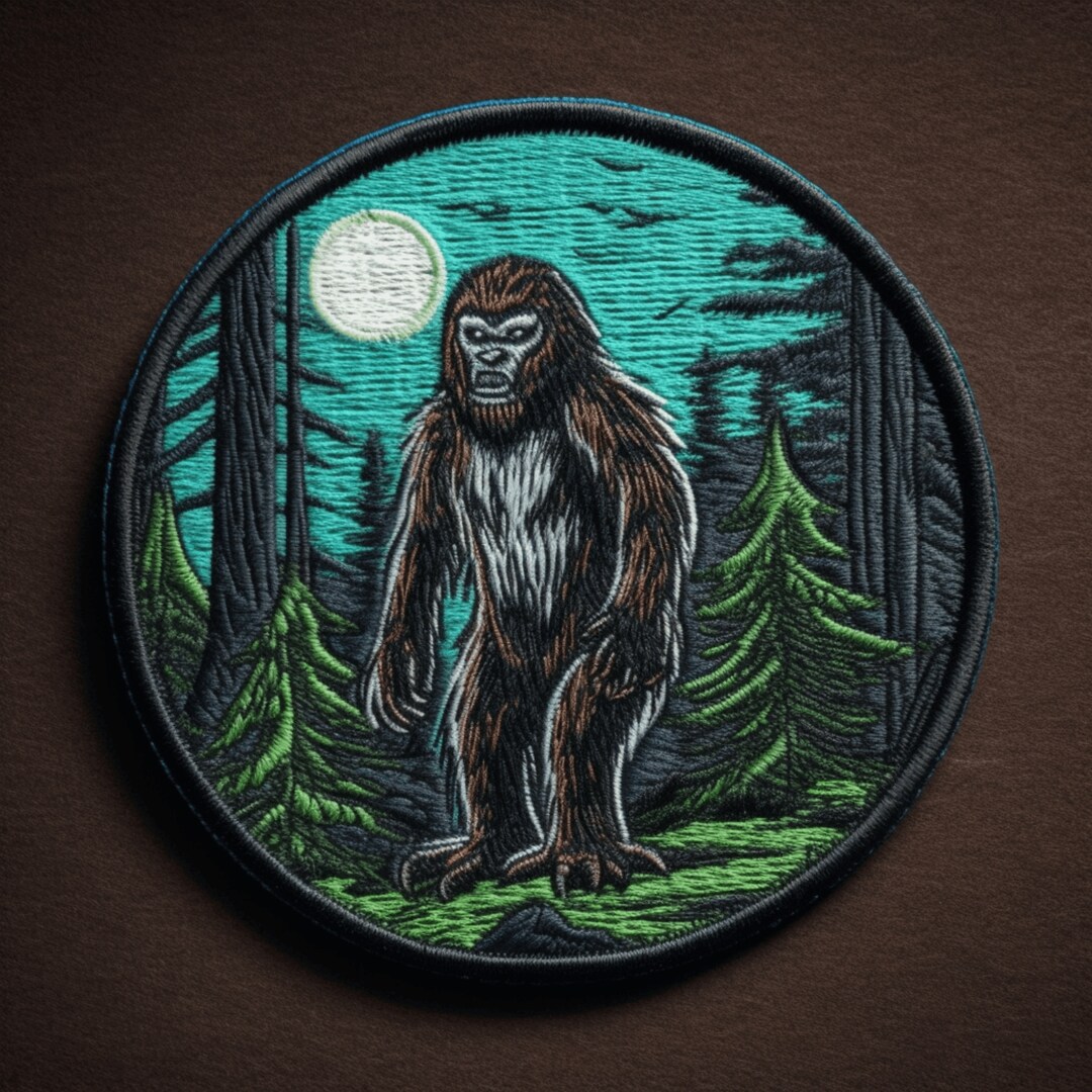 Bigfoot in the Forest Patch Cryptid Badge 3 Iron-on/sew-on Embroidered ...